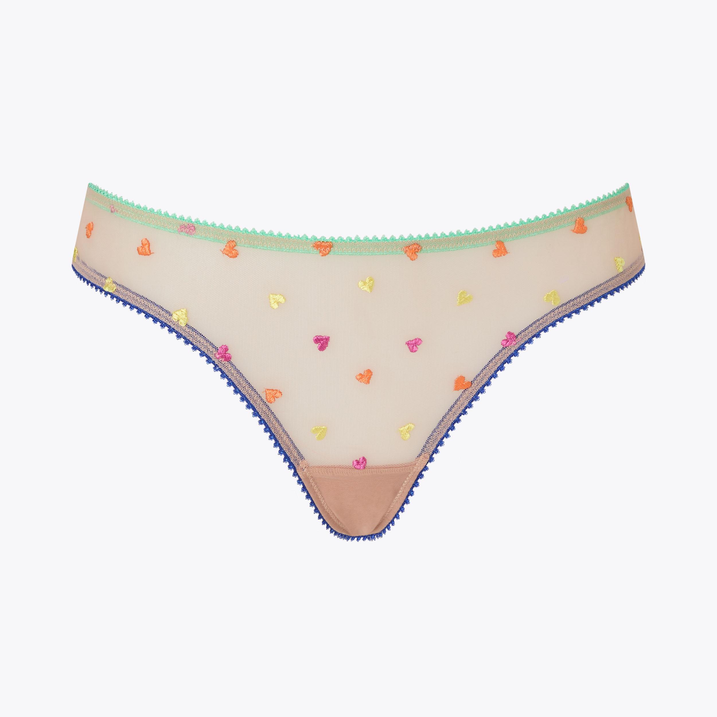 BRAZILIAN BRIEFS Blush Heart Embroidered Briefs by Kurt Geiger London