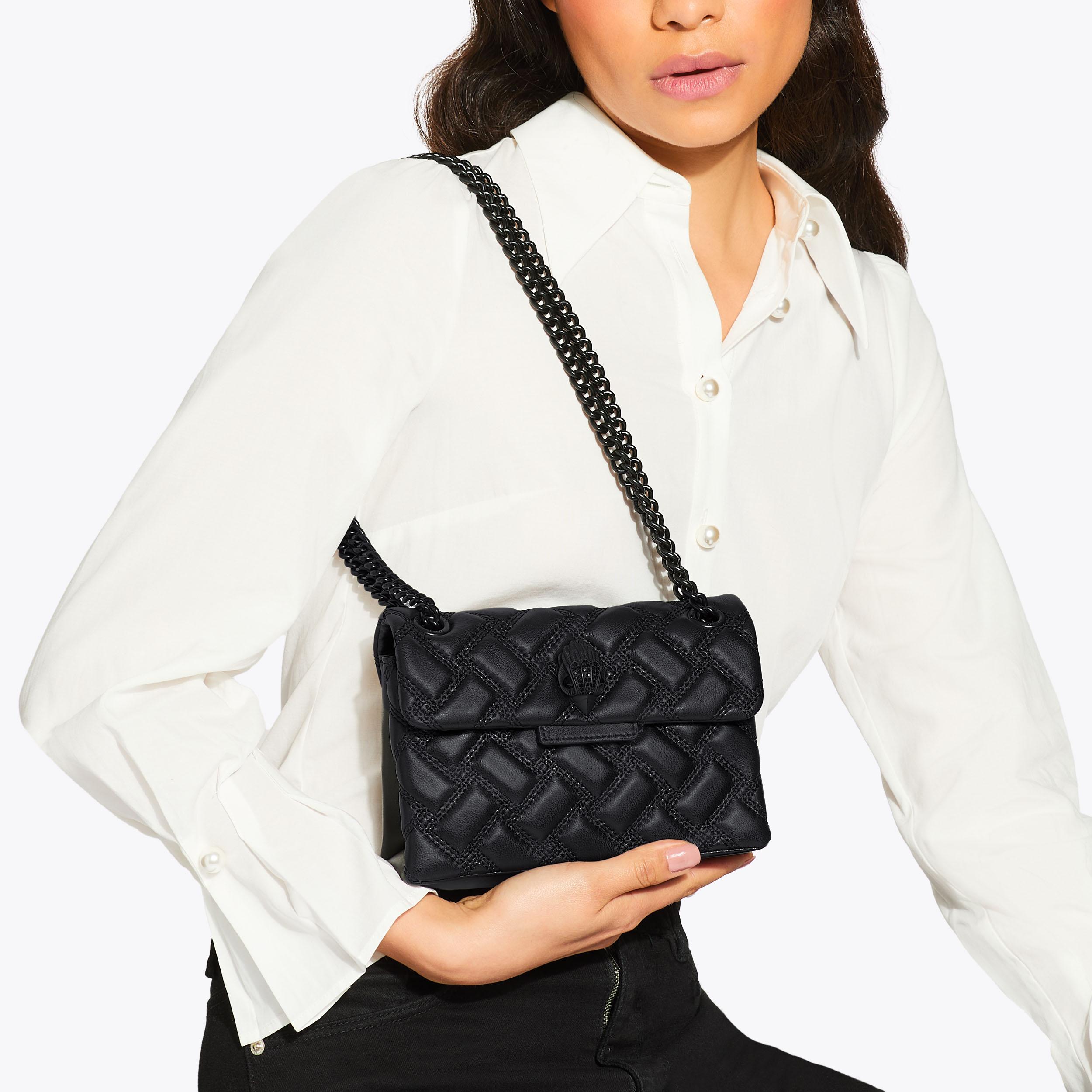 MINI KENSINGTON DRENCH Black Quilted Leather Mini Purse by KURT GEIGER ...