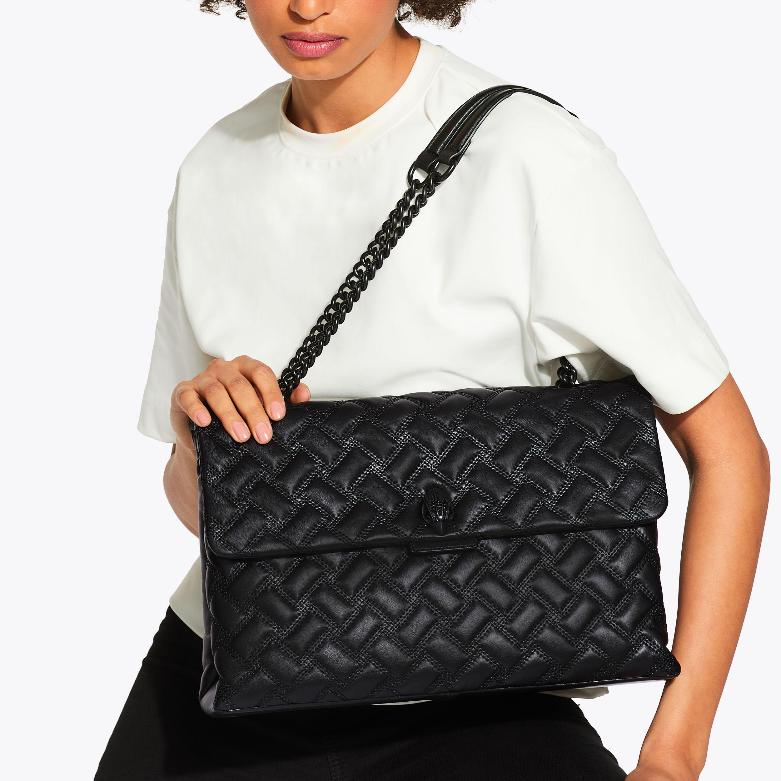XXL KENSINGTON DRENCH Black Quilted Leather Oversized Shoulder Purse by ...