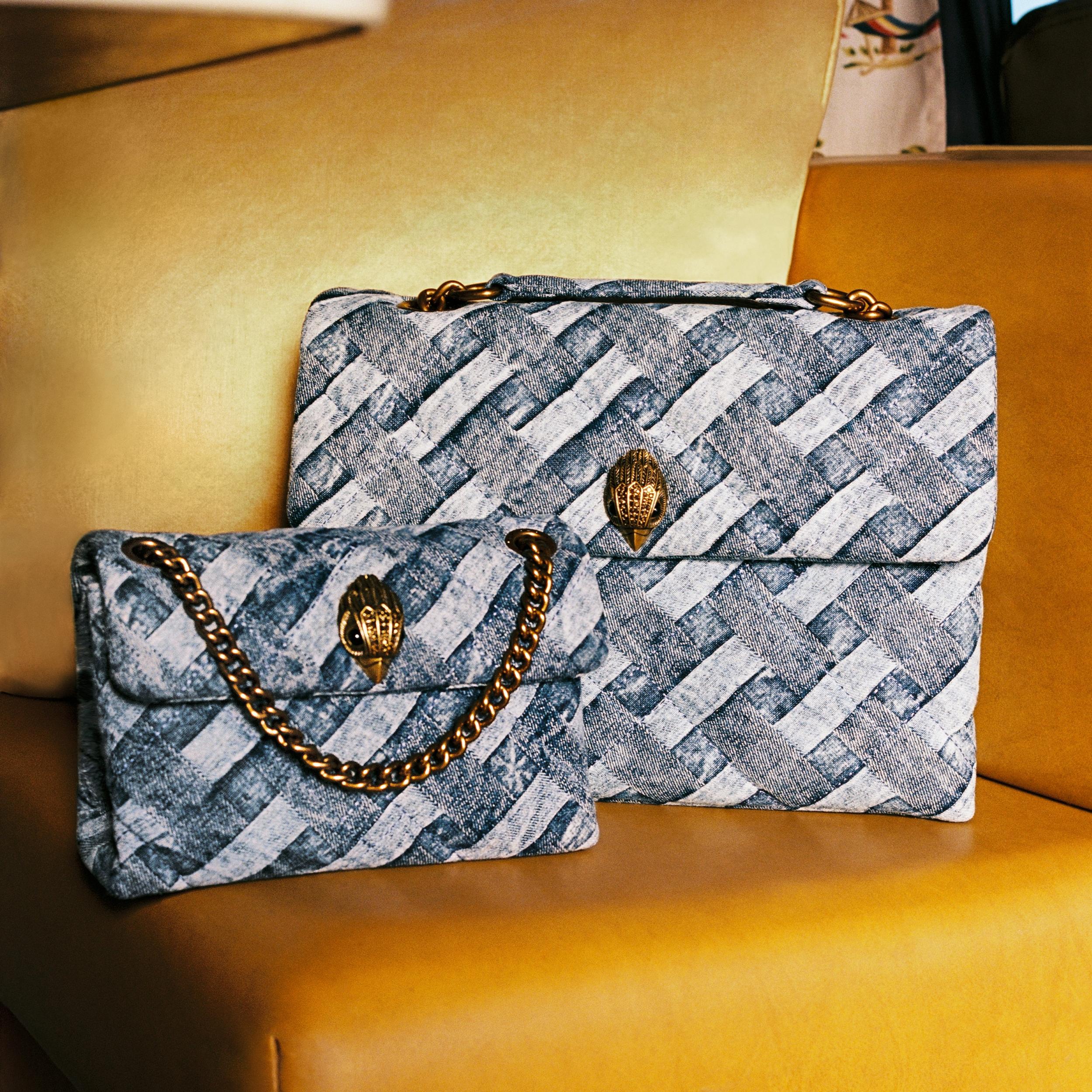 MINI KENSINGTON SOFT BAG Denim Woven Cross Body Purse by KURT GEIGER LONDON