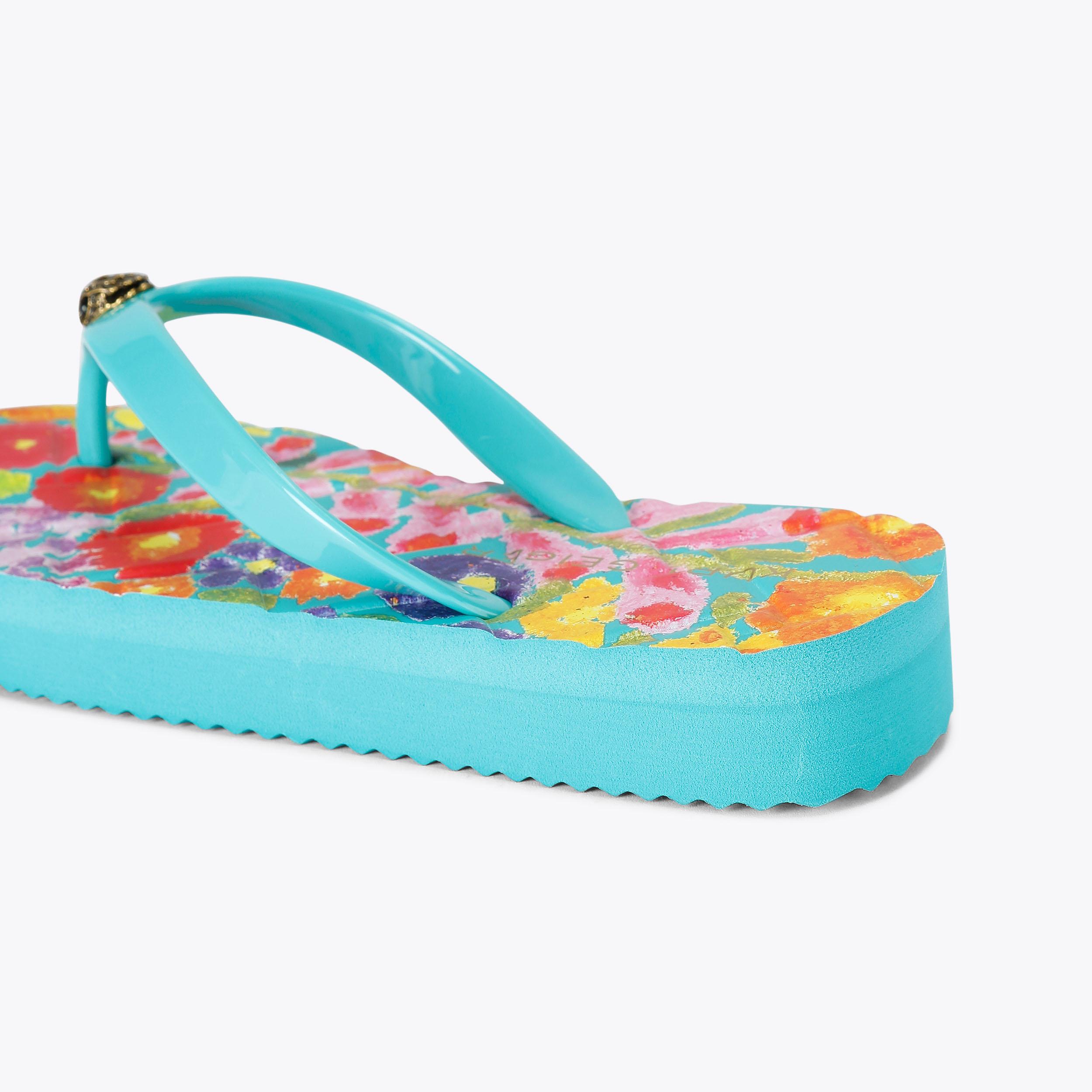 KENSINGTON Q FLIP FLOP Blue Printed Flip Flop Sandal by KURT GEIGER LONDON