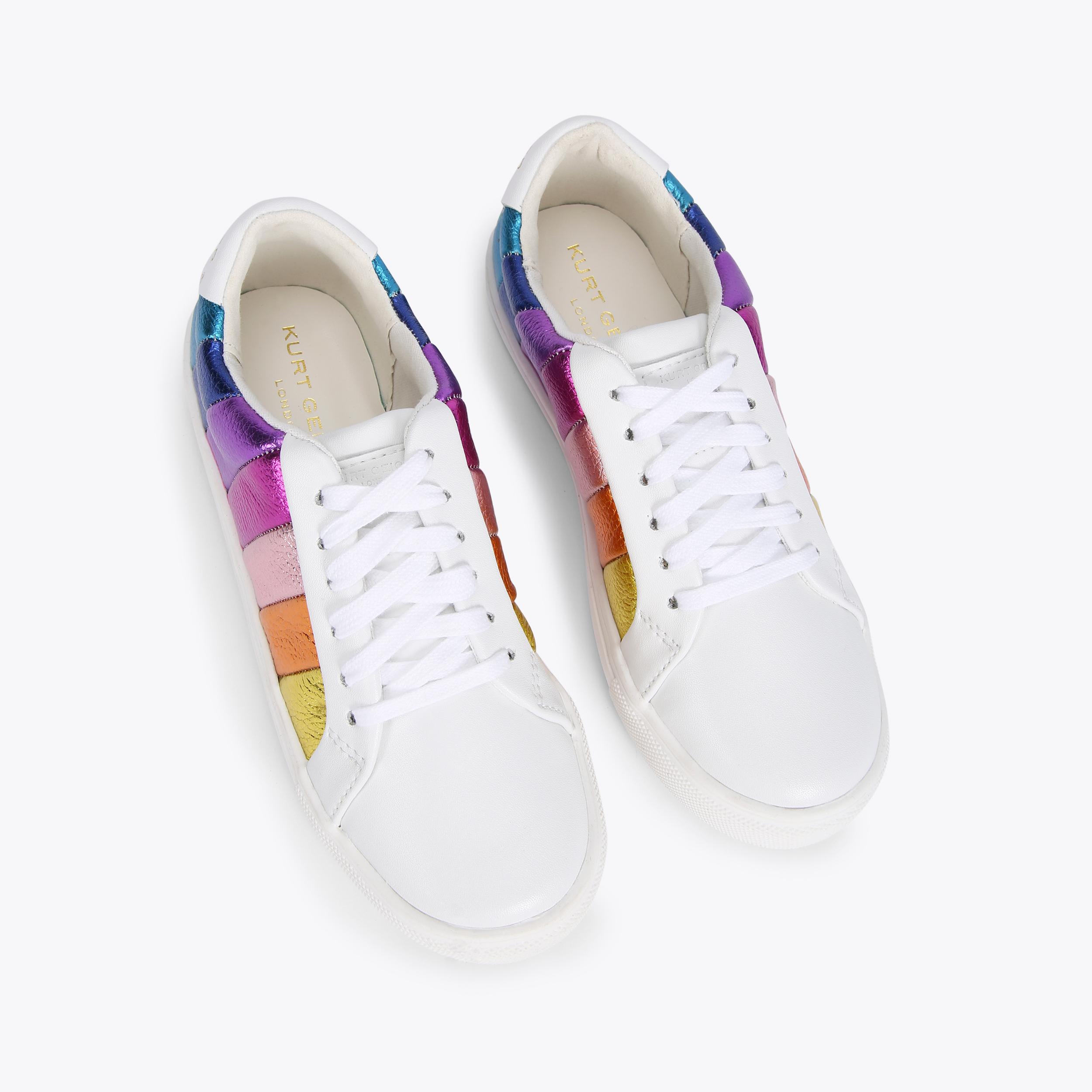 MINI LANE STRIPE Junior Kids Rainbow Stripe Leather Sneaker by KURT ...