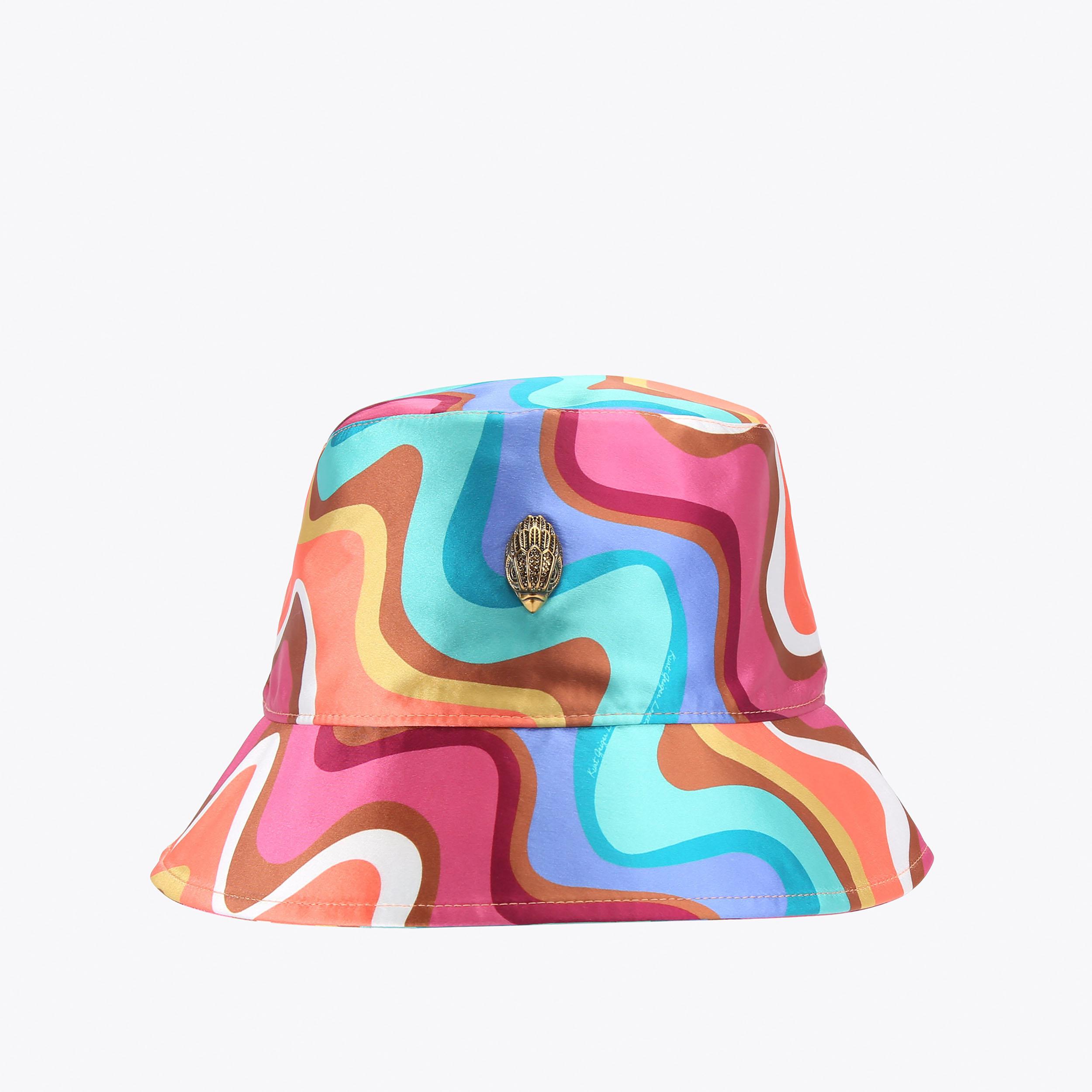 KENSINGTON BUCKET HAT Rainbow Swirl Nylon Hat by KURT GEIGER LONDON