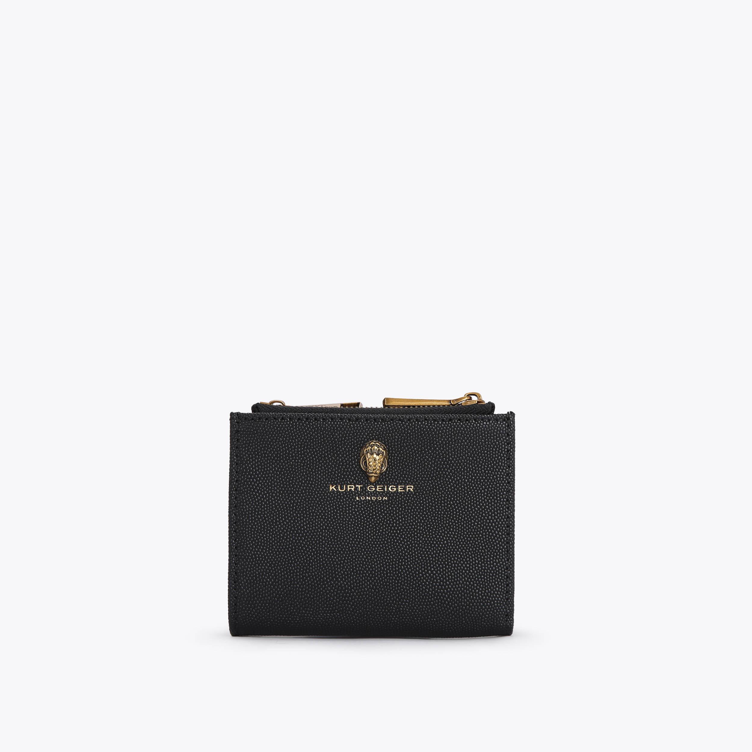 MINI PURSE Black Textured Leather Zipper Mini Square Wallet by KURT ...