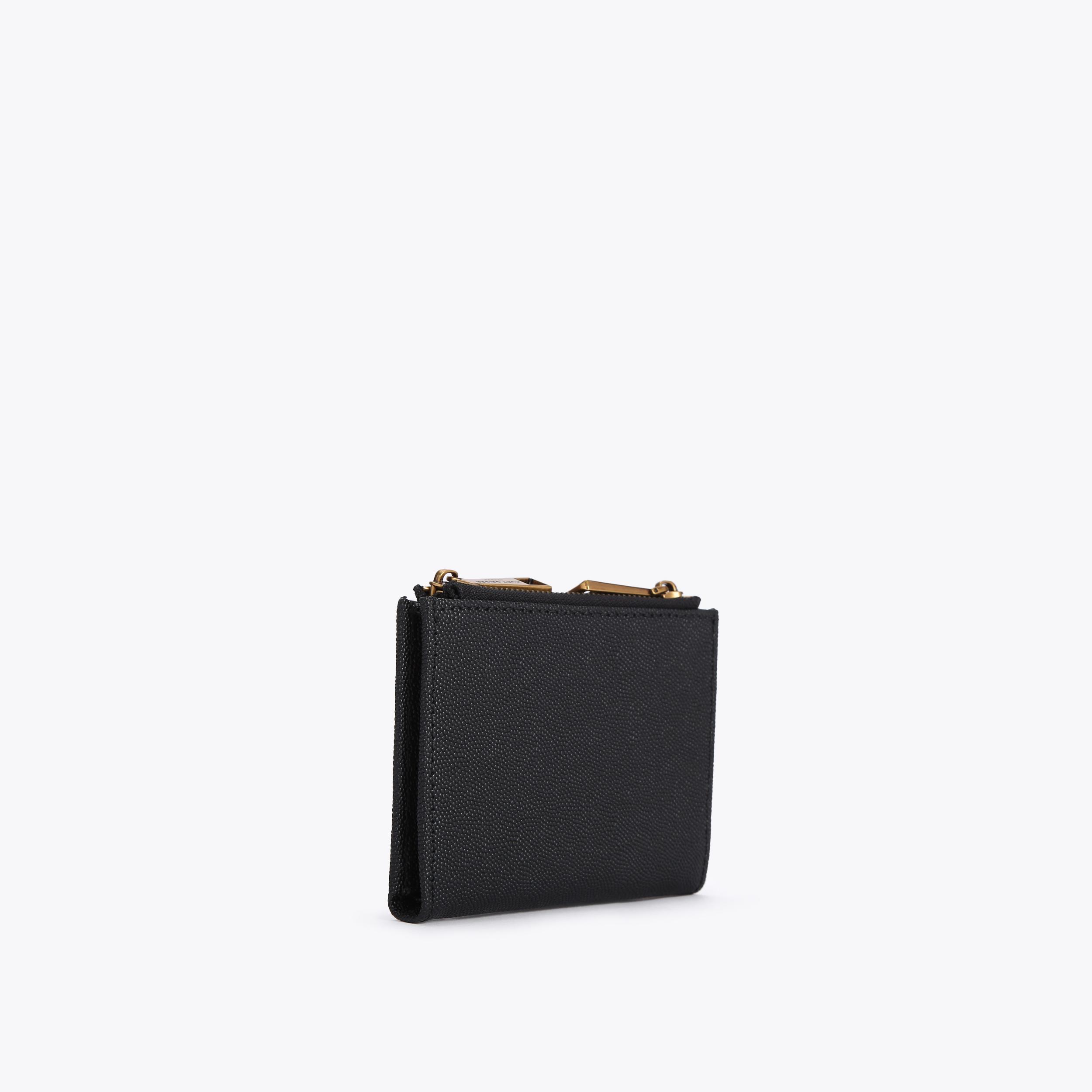 MINI PURSE Black Textured Leather Zipper Mini Square Wallet by KURT ...