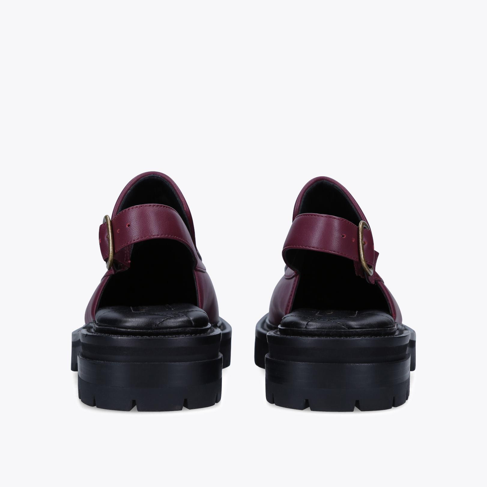 BOBBY SLING BACK MULE Wine Leather Quilted Sling Back Mule Shoes by ...