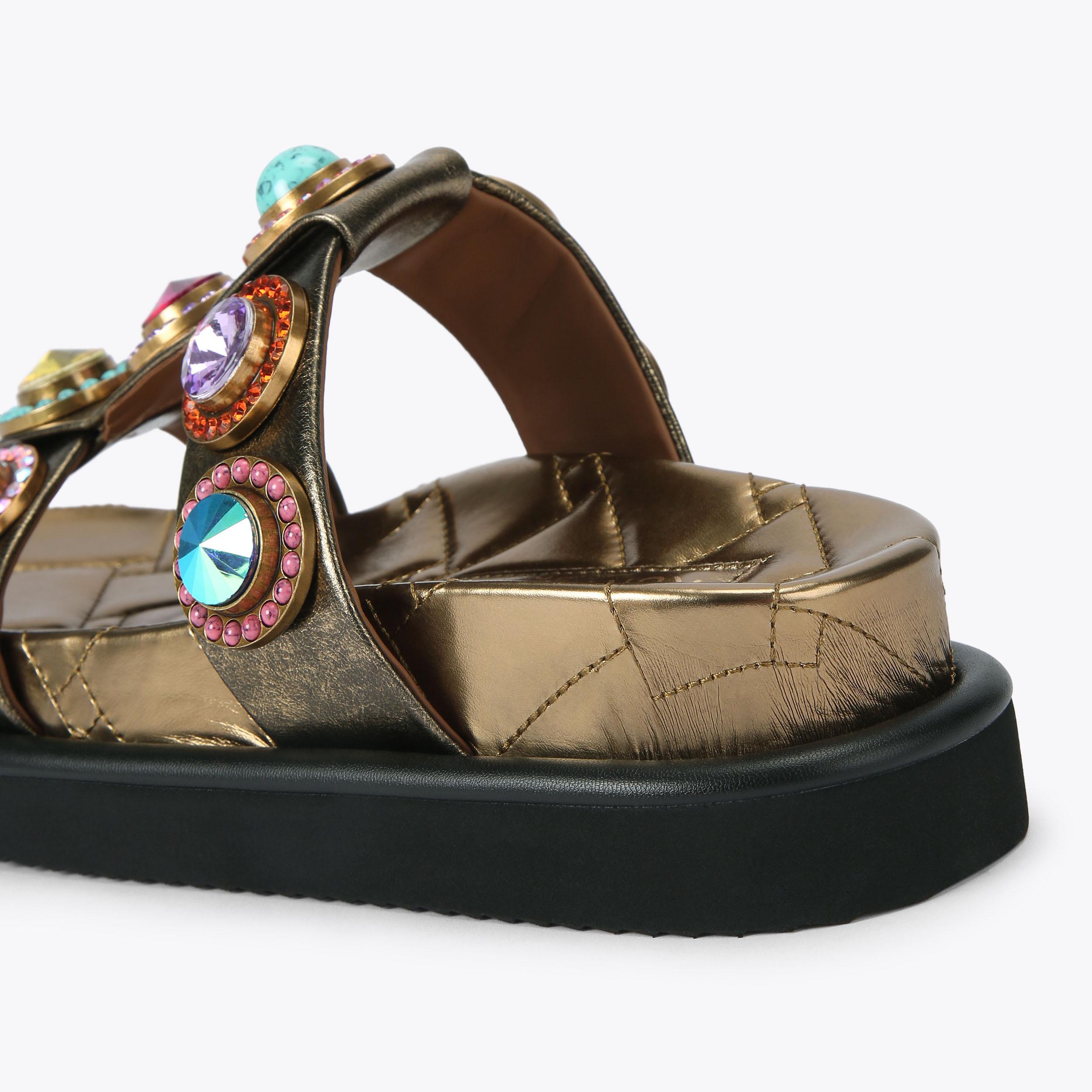 ORSON CRYSTAL SANDAL Bronze Slip On Chunky Sandal by KURT GEIGER LONDON