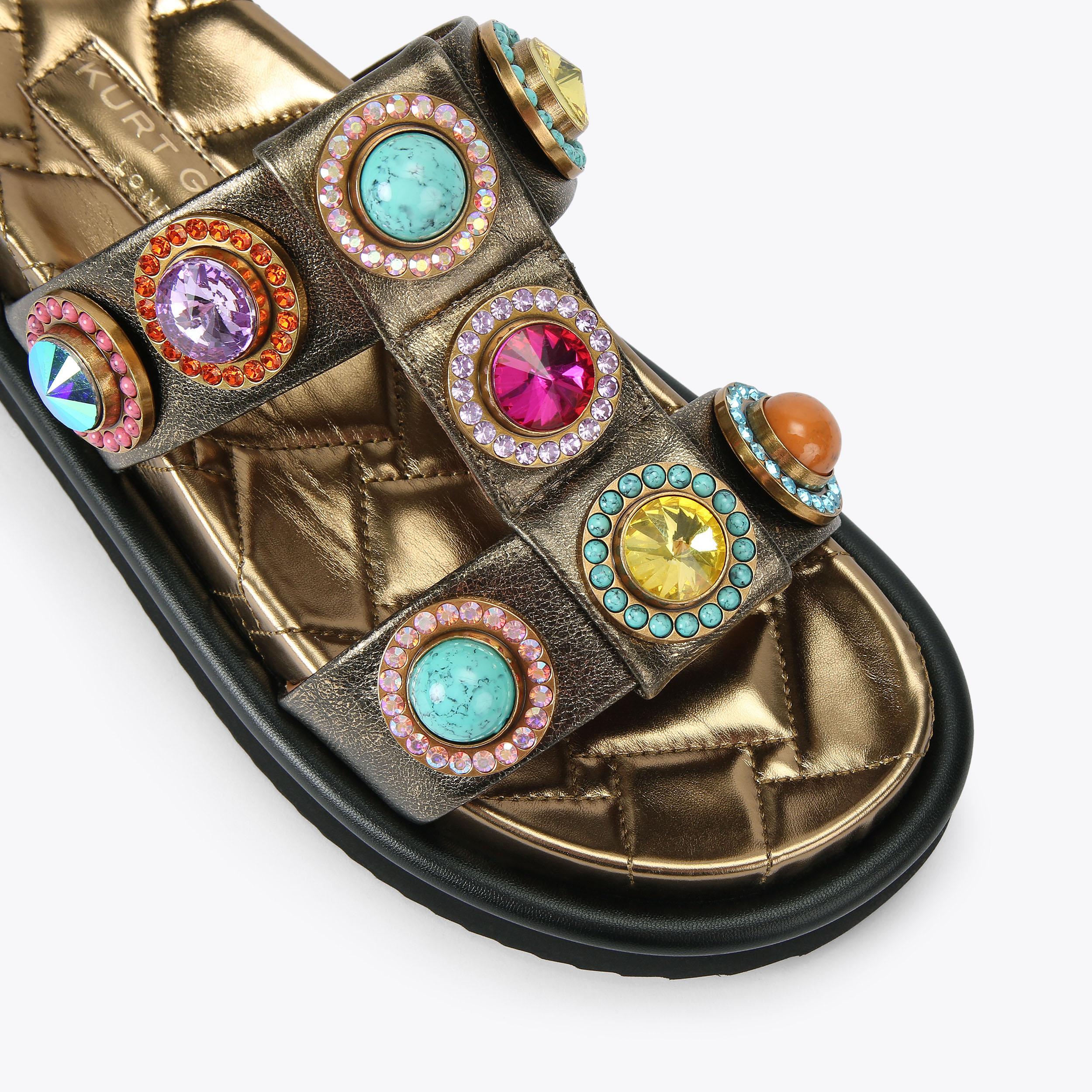 ORSON CRYSTAL SANDAL Bronze Slip On Sandal by KURT GEIGER LONDON