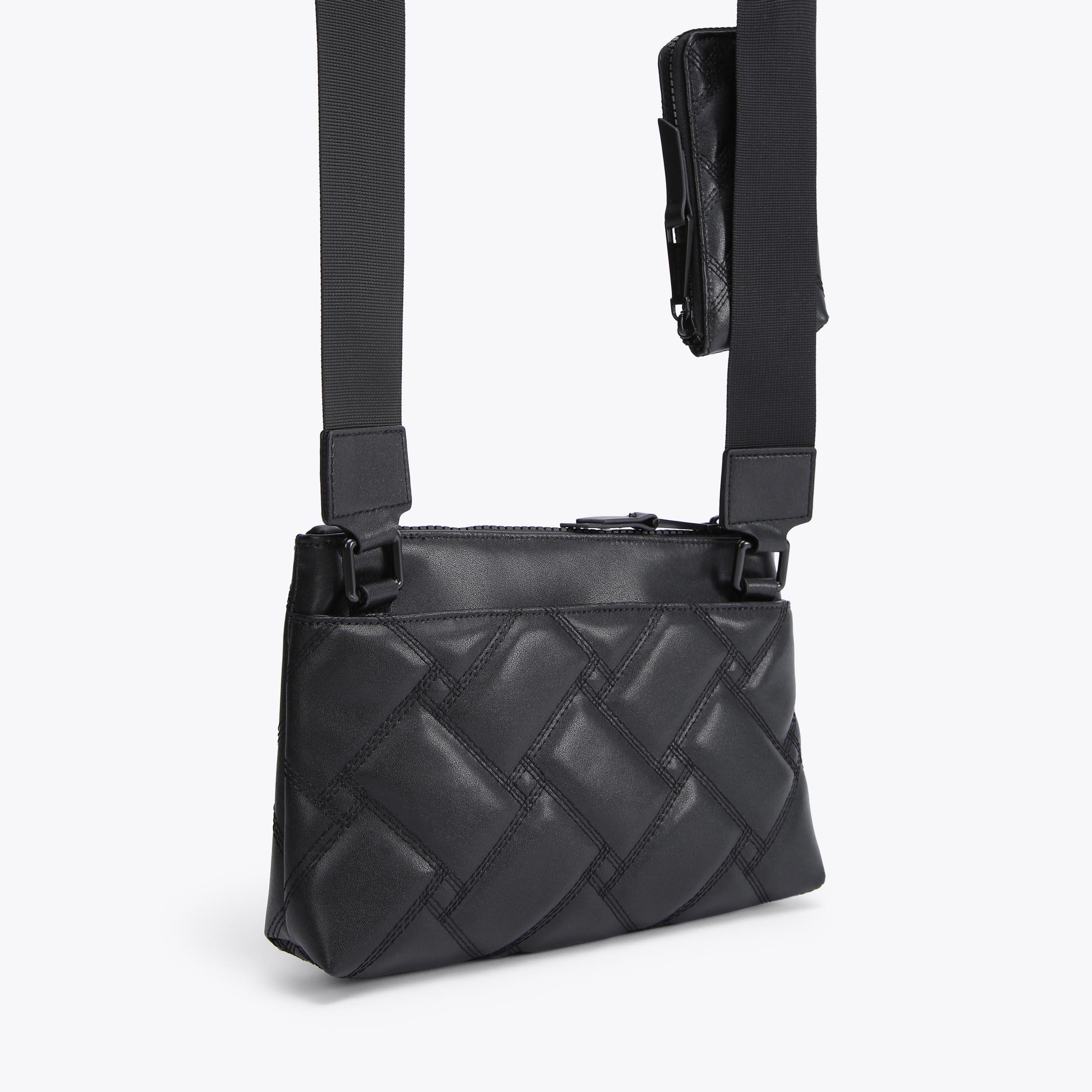 KENSINGTON M CROSSBODY Black Quilted Cross Body Bag by KURT GEIGER LONDON