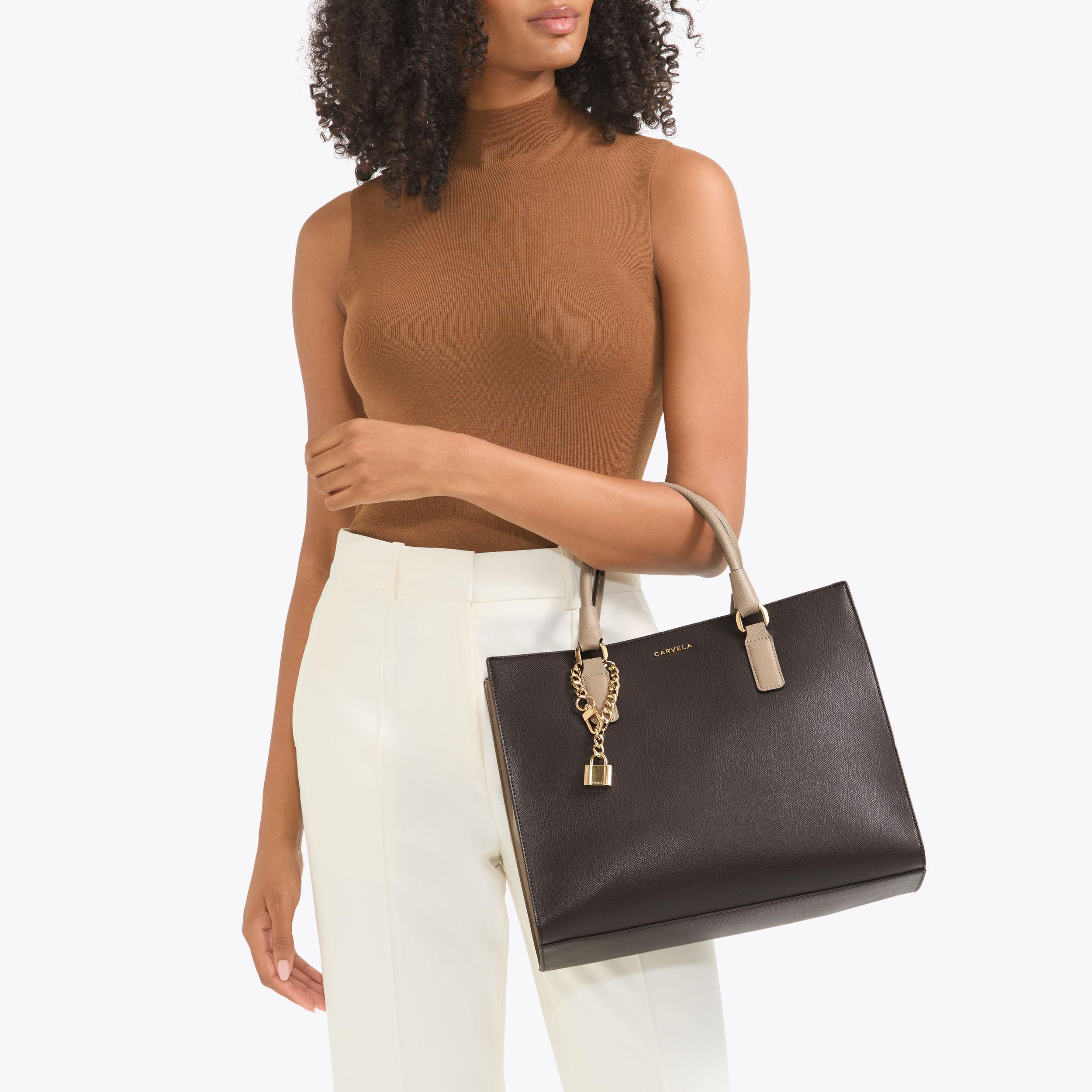 LATTE Grey Large Tote Bag by CARVELA