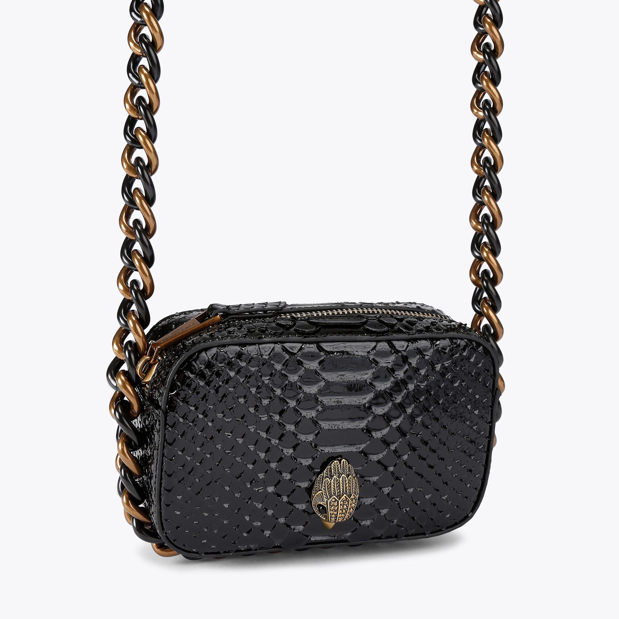 KENSINGTON SM CAMERA CH Black Leather Camera Bag by KURT GEIGER LONDON