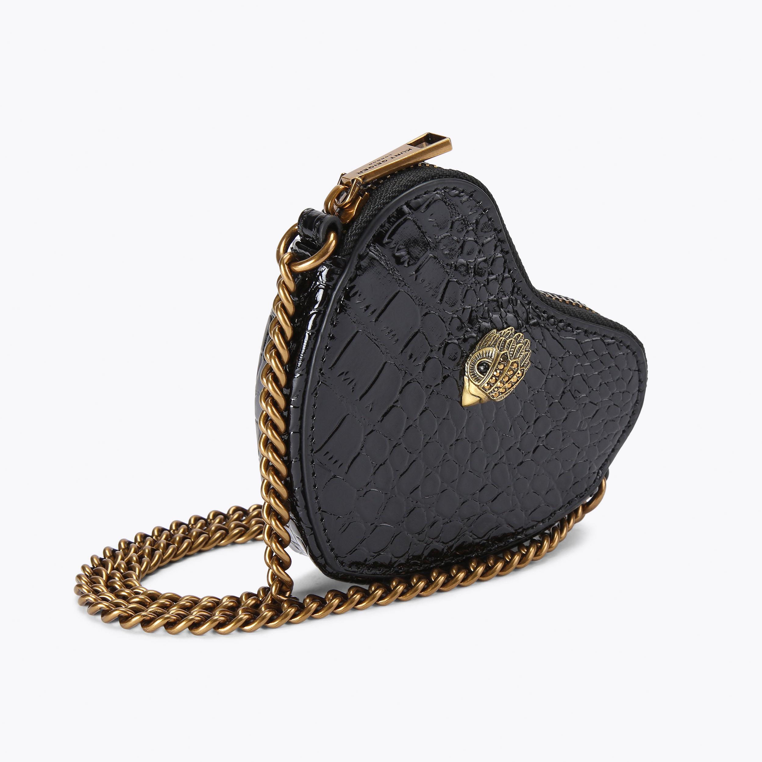 MICRO HEART CROSSBODY Croc Heart Cross Body Purse by KURT GEIGER LONDON