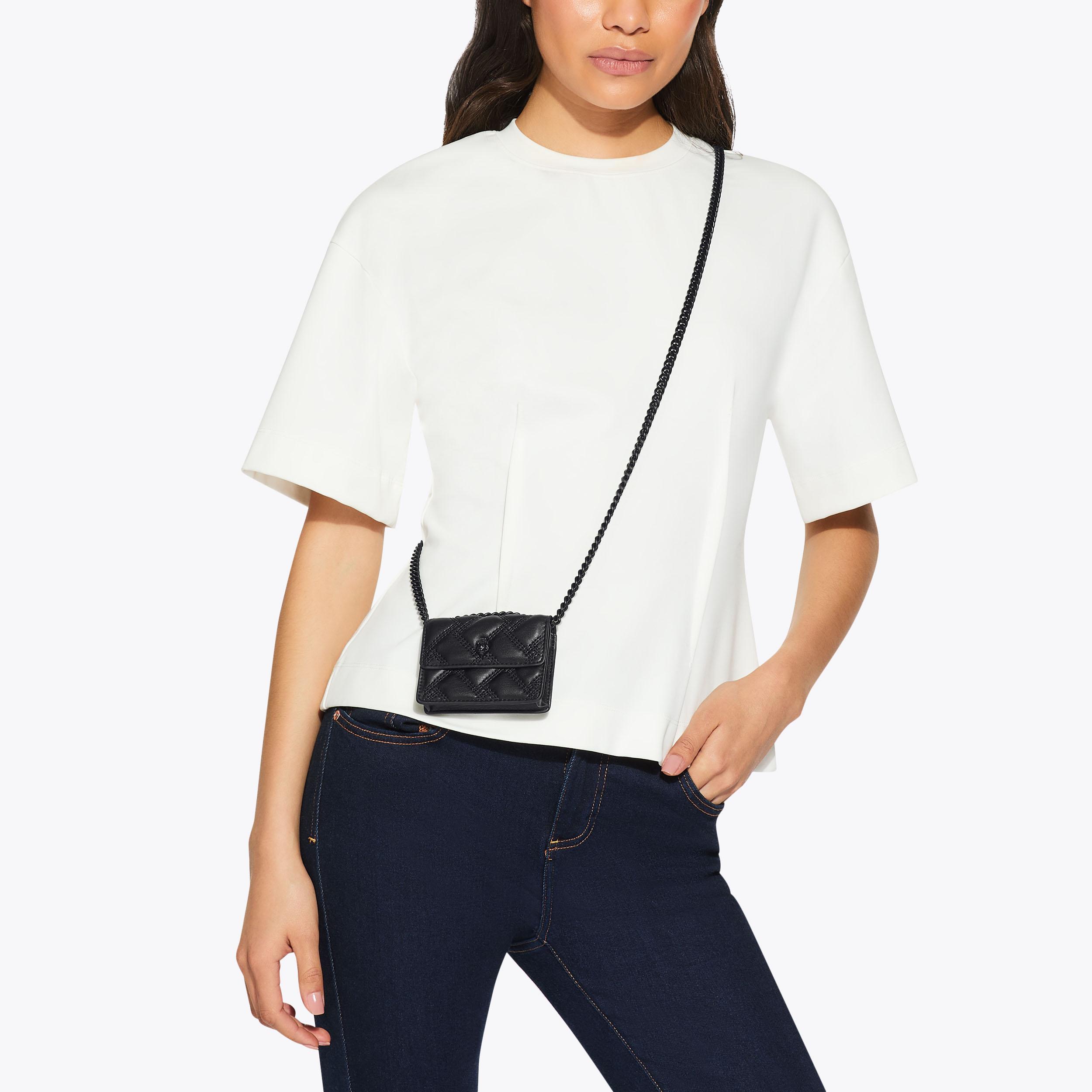 MICRO KENSINGTON Black Drench Cross Body Bag by KURT GEIGER LONDON