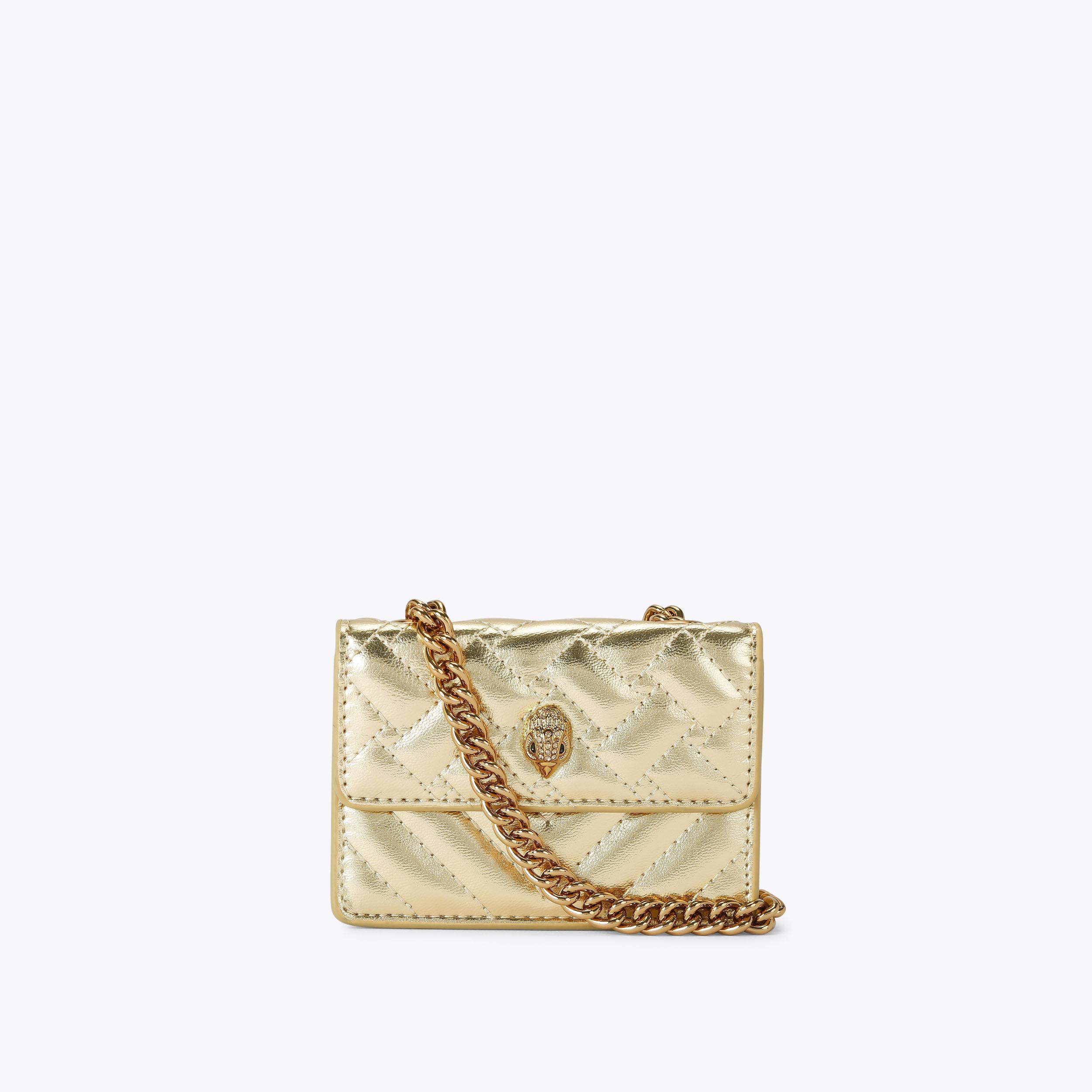 MICRO KENSINGTON Shiny Gold Micro Bag by KURT GEIGER LONDON