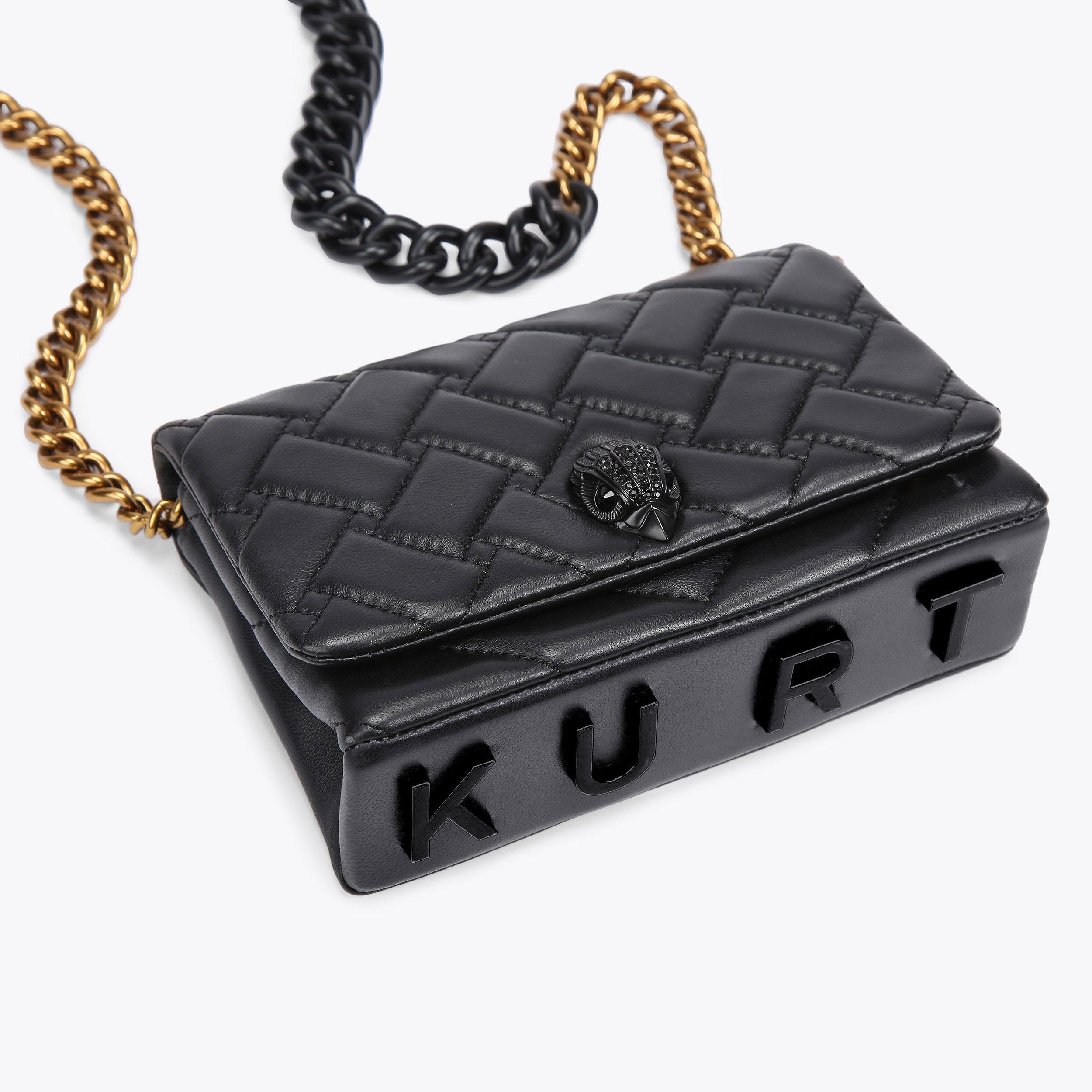 MINI KENSINGTON KURT Black Quilted Kurt Cross Body Purse by KURT GEIGER ...