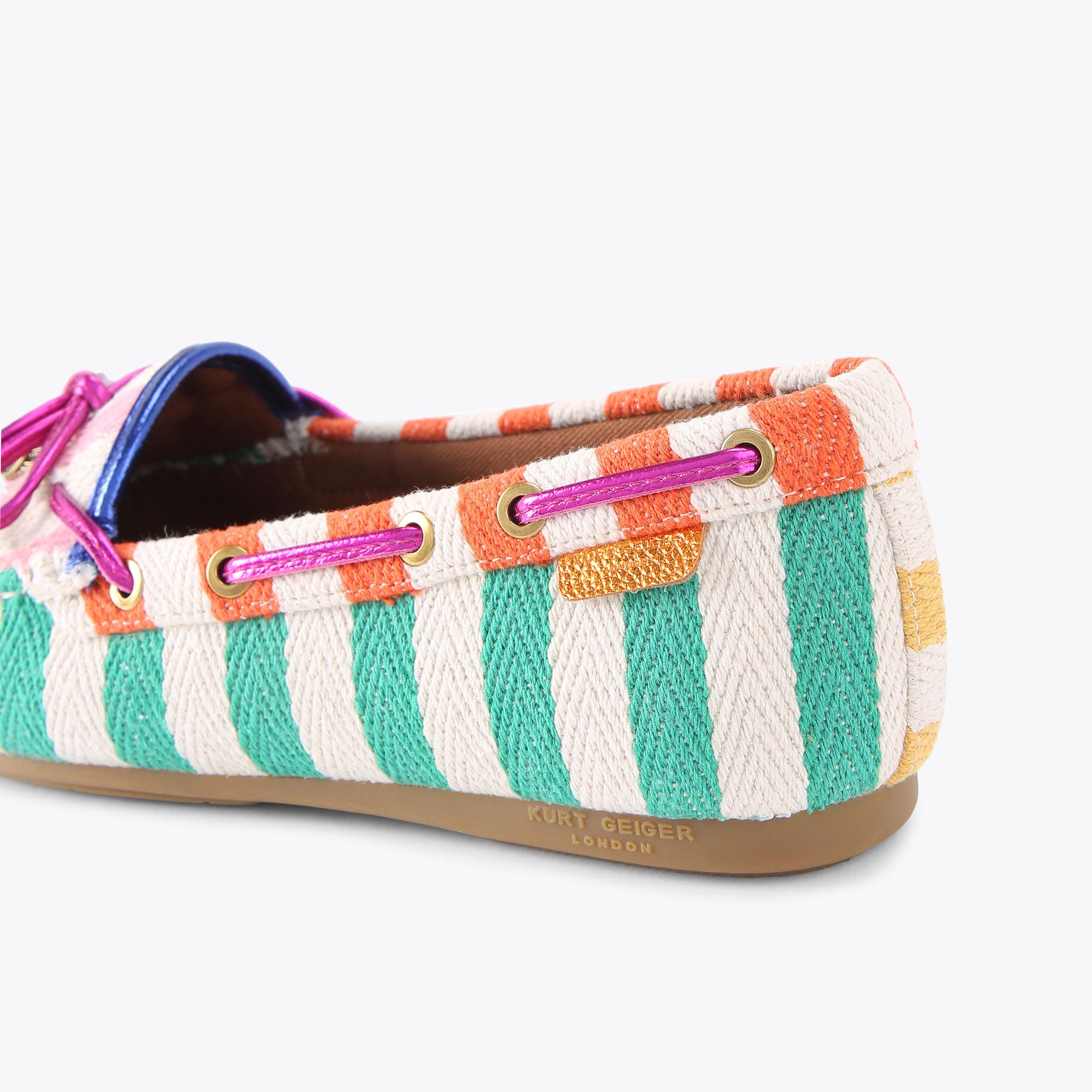 Eagle Moccasin Canvas Slip On Flat Shoe By Kurt Geiger London