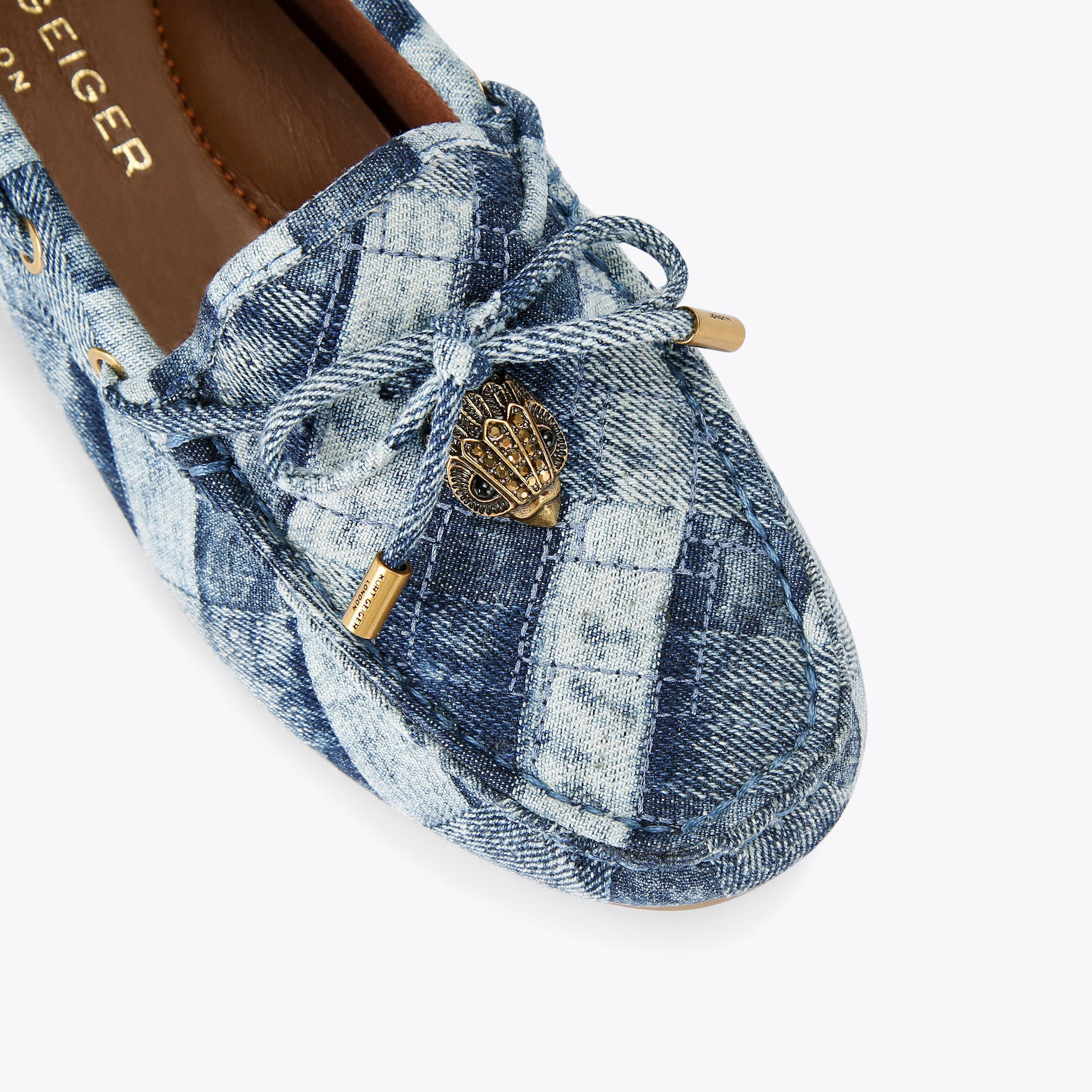 EAGLE MOCCASIN Denim Slip On Shoe by KURT GEIGER LONDON