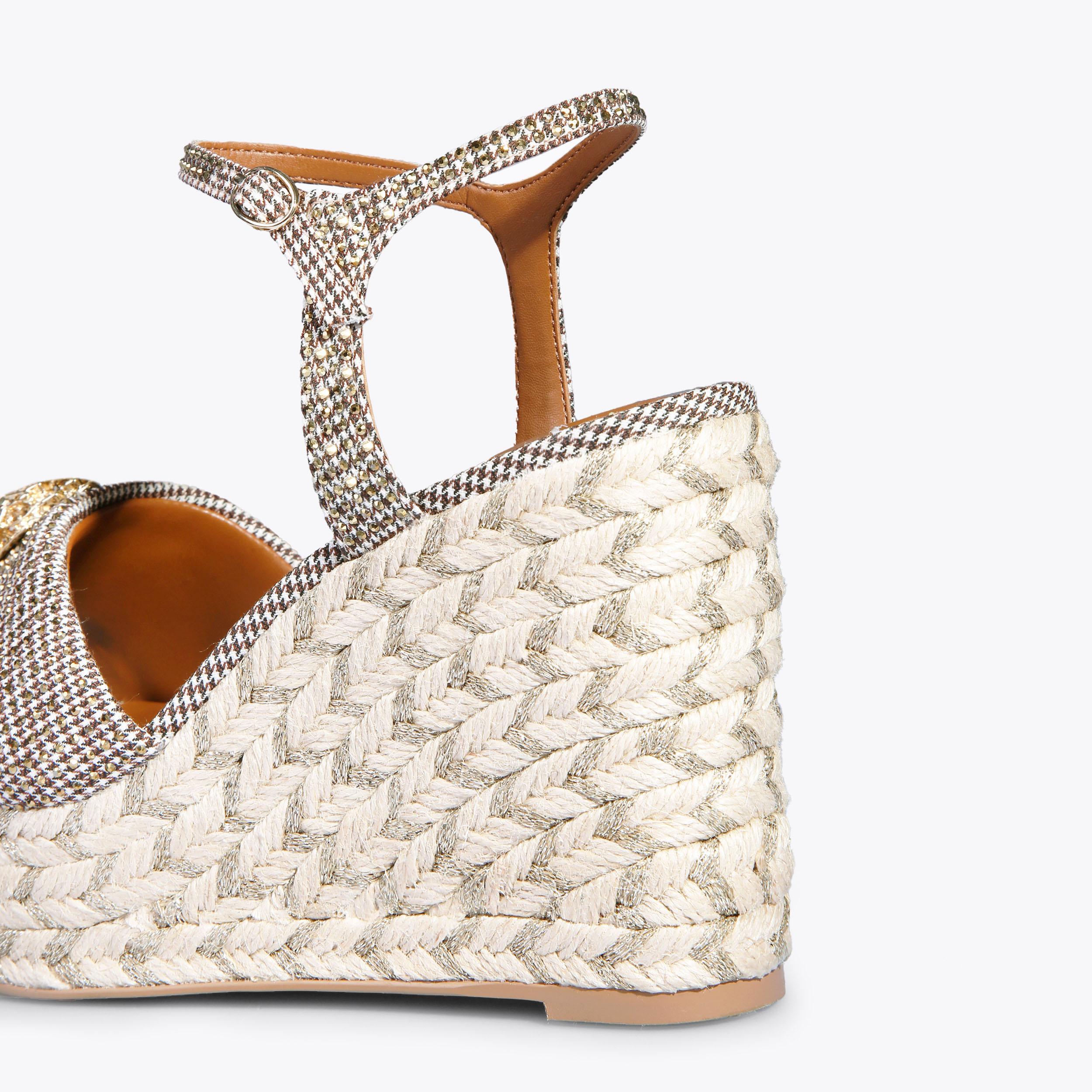 KENSINGTON ESPADRILLE WDG Brown Houndstooth Espadrille Heel by KURT ...