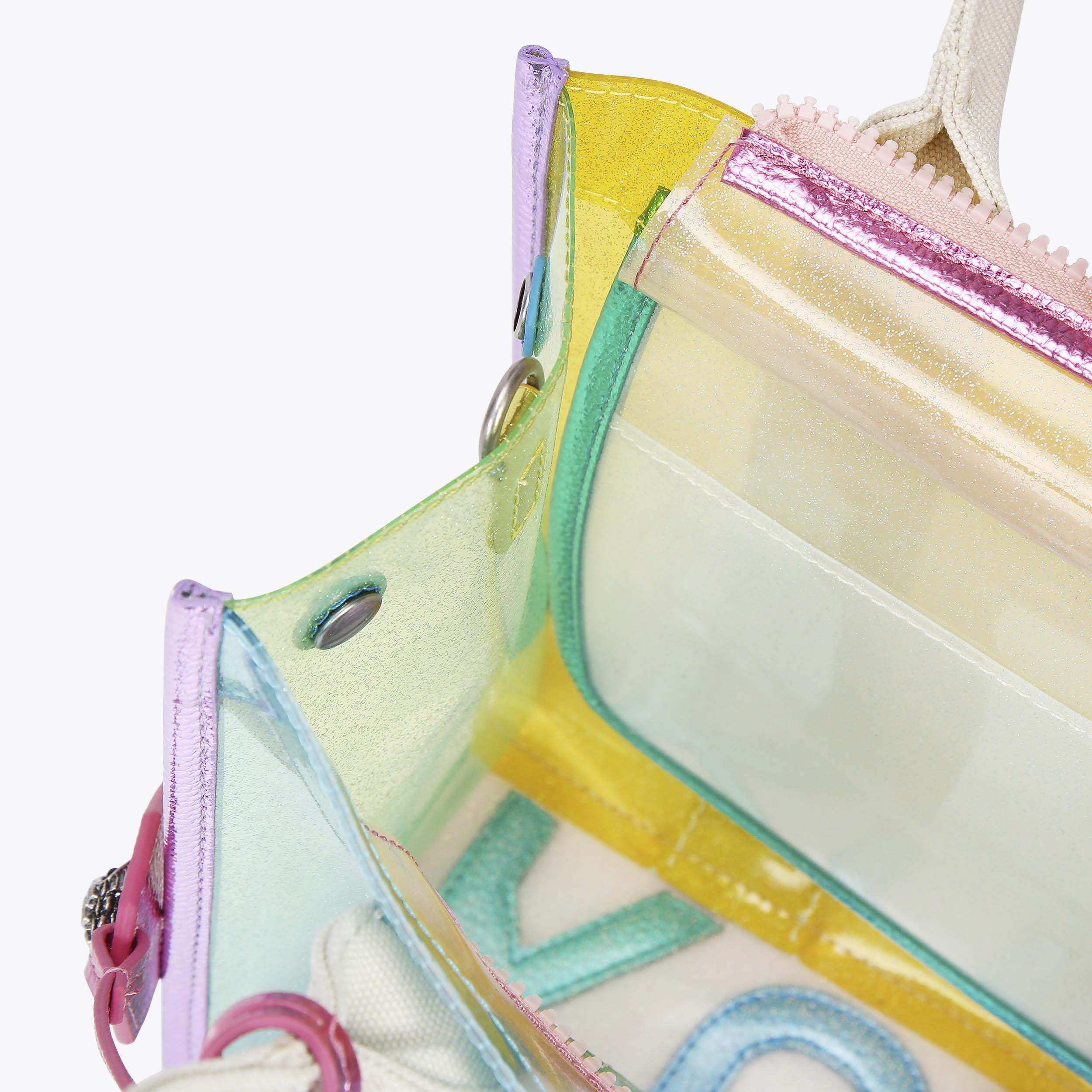 VINYL SM SOUTHBANK TOTE Vinyl Glitter Canvas Tote Bag by KURT GEIGER LONDON
